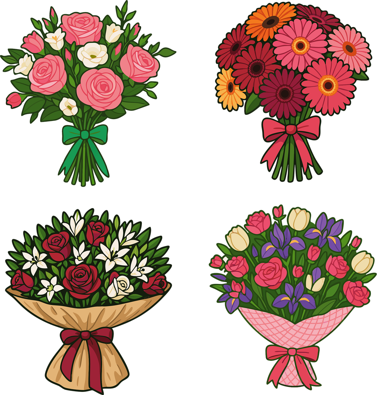Download Bouquets Of Flowers, Nature, Roses. Royalty-Free Vector ...