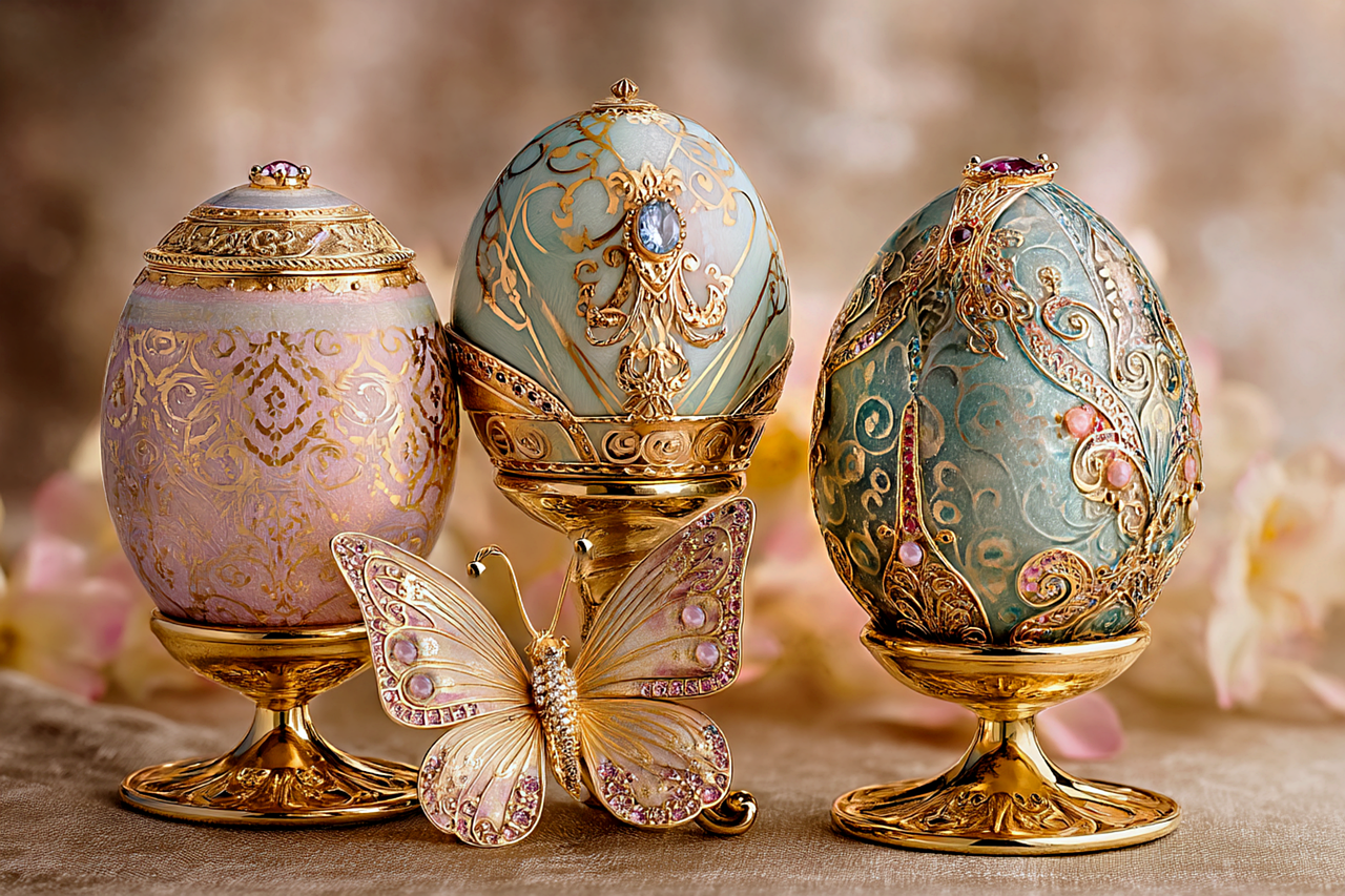 Download Fabergé Eggs, Jeweled Butterfly, Ornate Design. Royalty-Free ...