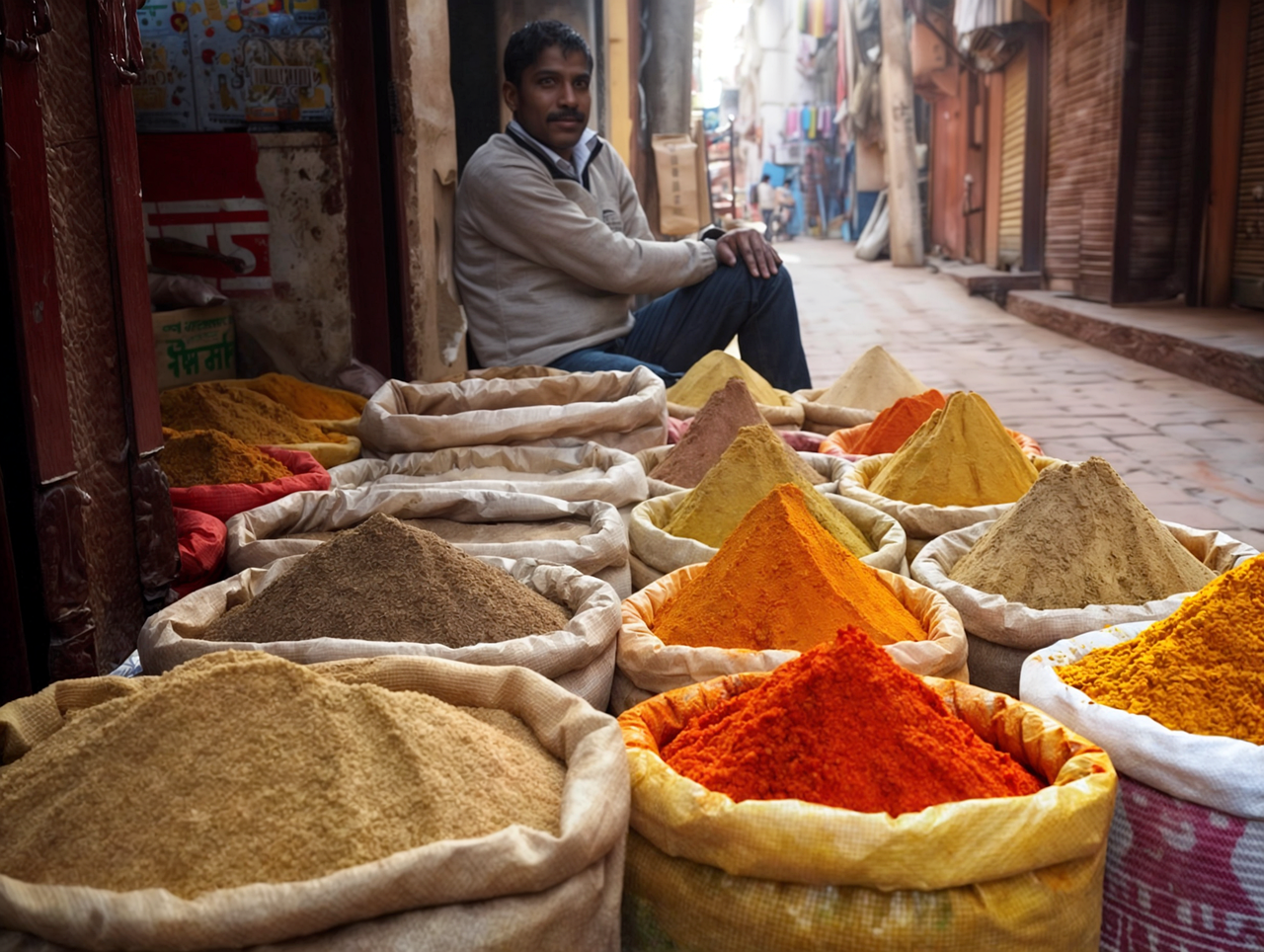 Download Spices, Seller, India. Royalty-Free Stock Illustration Image ...