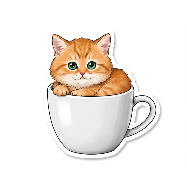 Download Cup, Cat, Kitten. Royalty-Free Stock Illustration Image - Pixabay