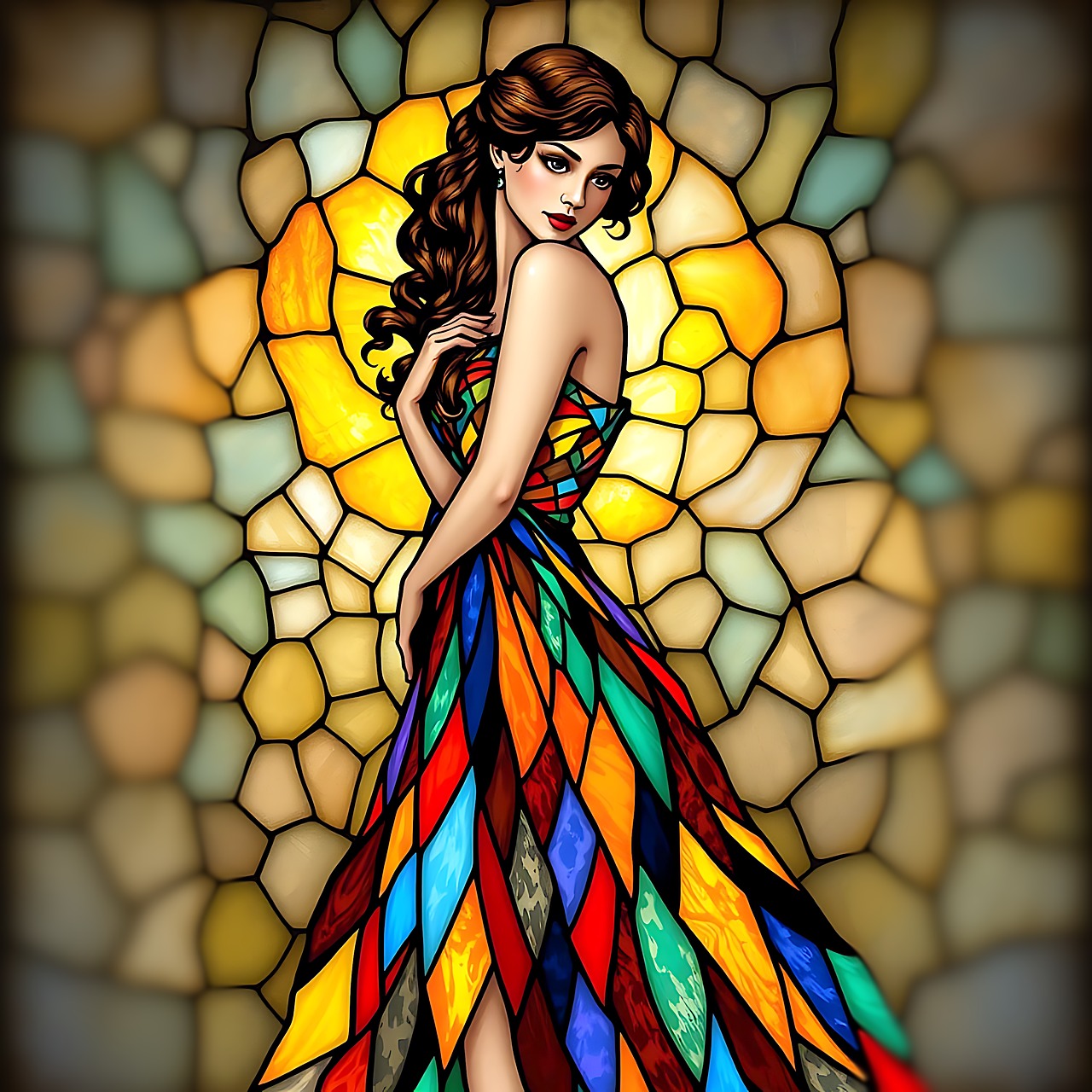 Download Woman, Lady, Stained Glass. Royalty-Free Stock Illustration ...