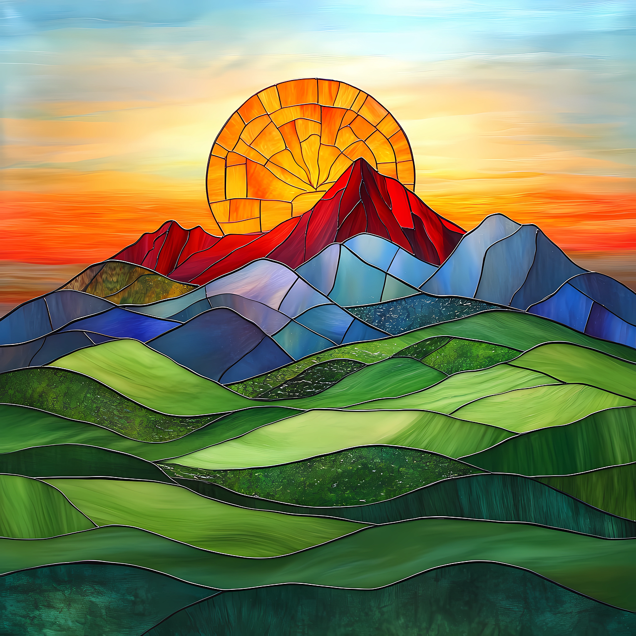 Download Mountain, Sunset, Abstract. Royalty-Free Stock Illustration ...