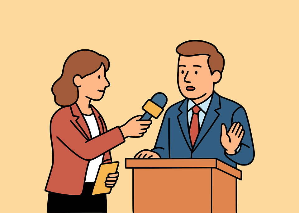 Download Interview, Reporter, Journalist. Royalty-Free Vector Graphic ...