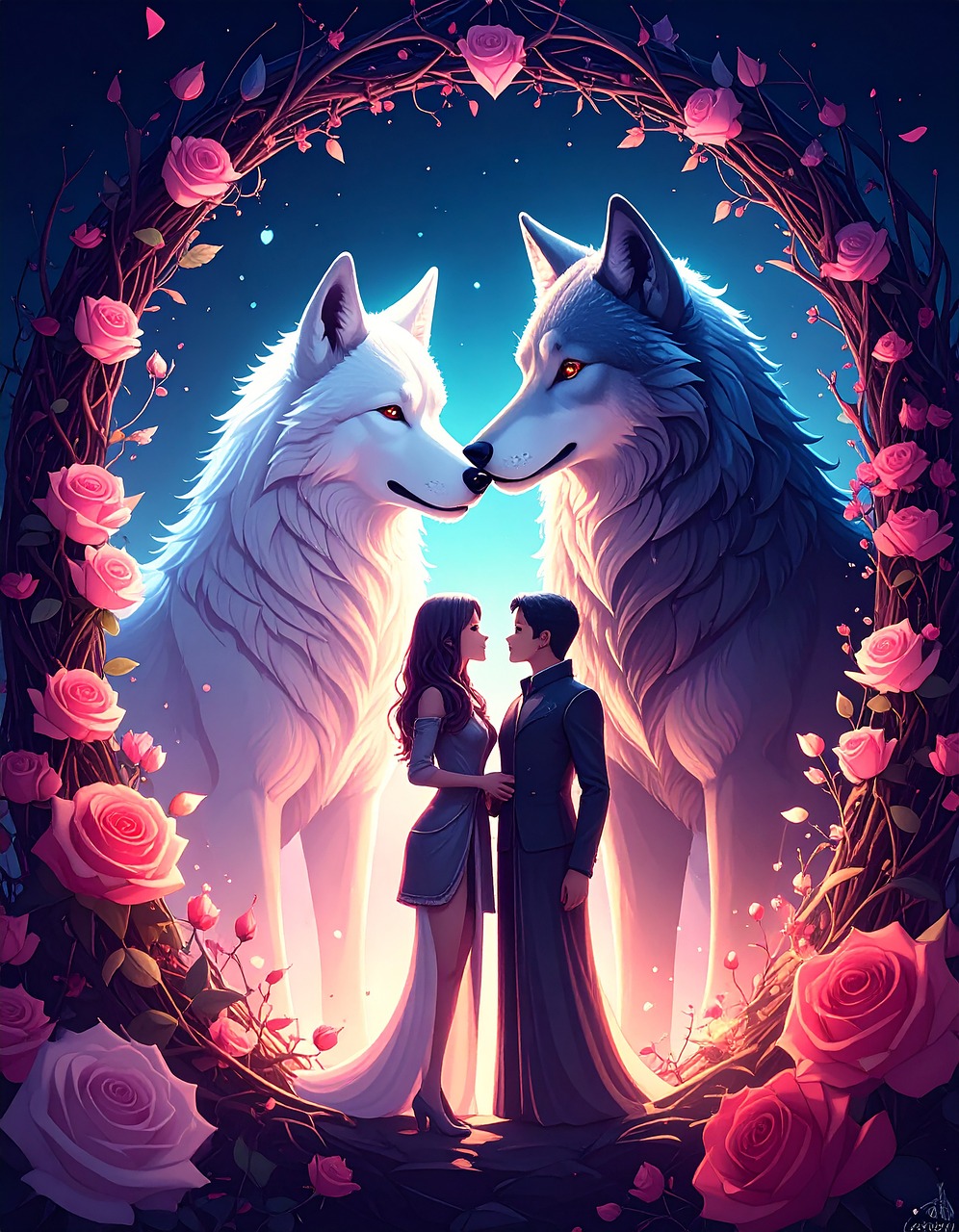 Download Wolves, Wolf, Couple. Royalty-Free Stock Illustration Image ...