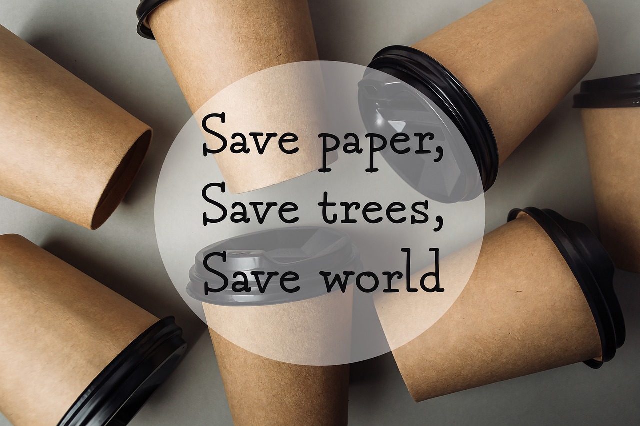 Eco Message With Paper Coffee Cups - Free photo on Pixabay