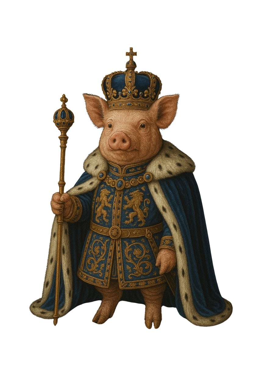 Download Royal Pig, Pig King, Animal In Costume. Royalty-Free Vector ...