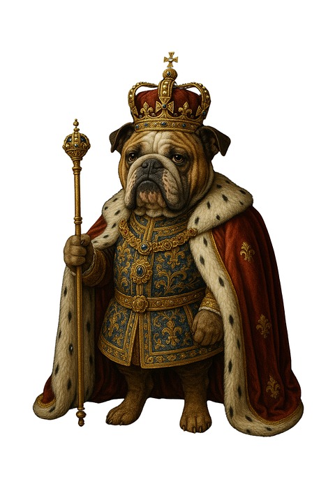 Download Bulldog King, Royal Bulldog, Fantasy Dog. Royalty-Free Vector ...