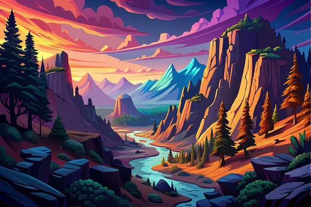 Download Valley, Mountains, Landscape. Royalty-Free Vector Graphic ...