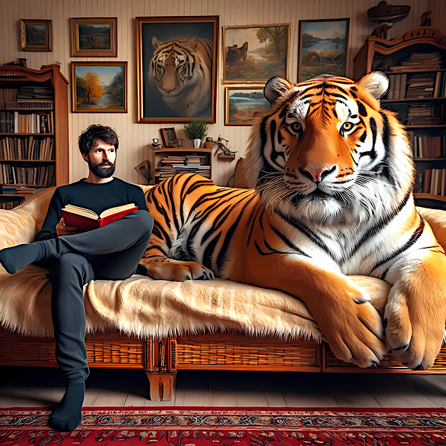Download Tiger, Man, Sofa. Royalty-Free Stock Illustration Image - Pixabay