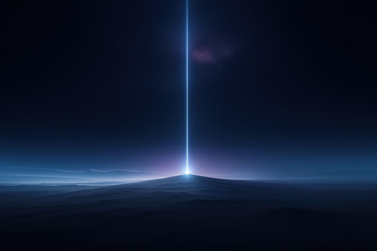 Download Surreal, Mystical Landscape, Beam Of Light. Royalty-Free Stock ...
