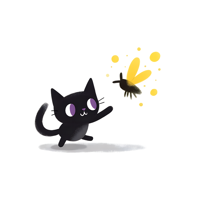 Download Black Cat, Cat, Firefly. Royalty-Free Stock Illustration Image ...