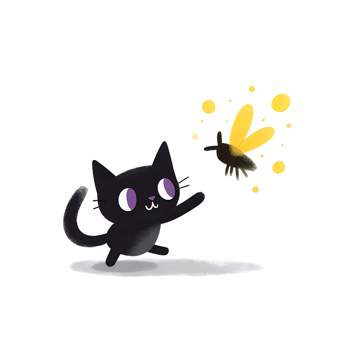 Download Black Cat, Cat, Firefly. Royalty-Free Stock Illustration Image ...
