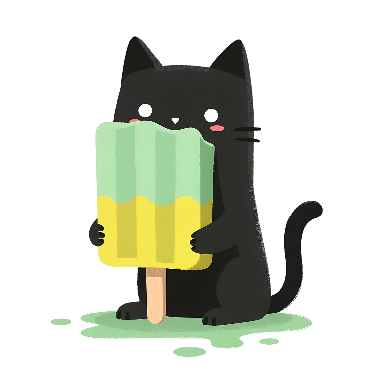 Download Black Cat, Cat, Popsicle. Royalty-Free Stock Illustration ...