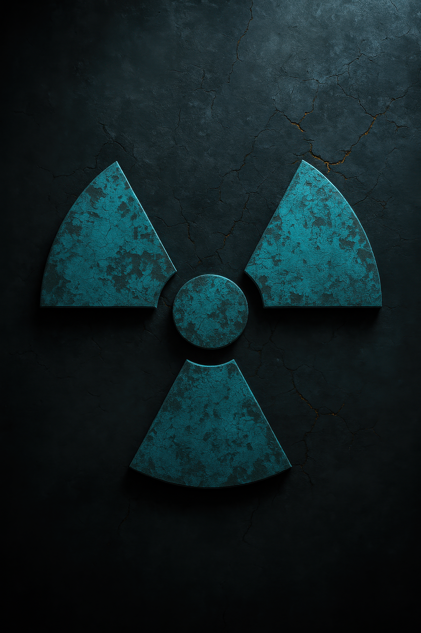 Download Radioactive Symbol, Nuclear Danger, Cyan Icon. Royalty-Free ...