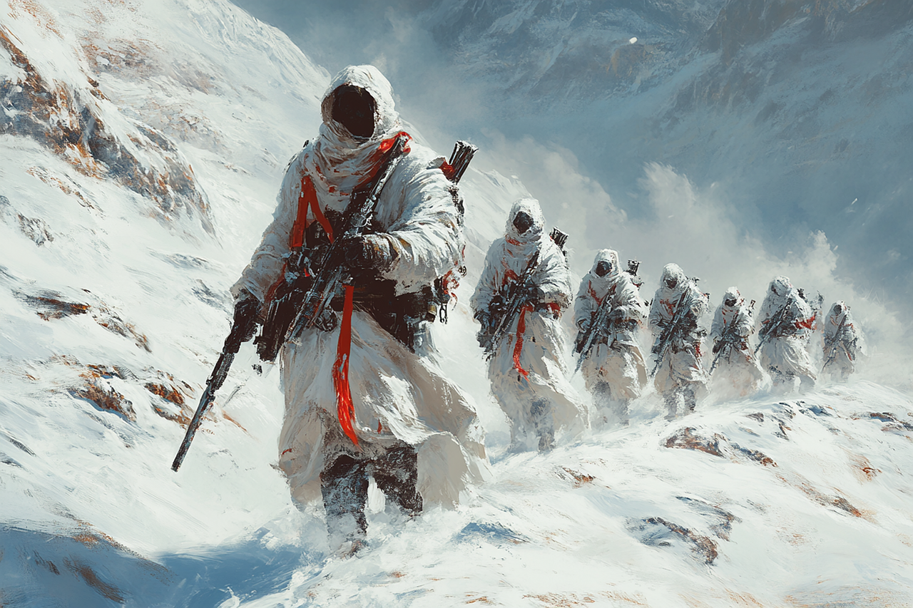 Download Warriors, Snow, Winter. Royalty-Free Stock Illustration Image ...