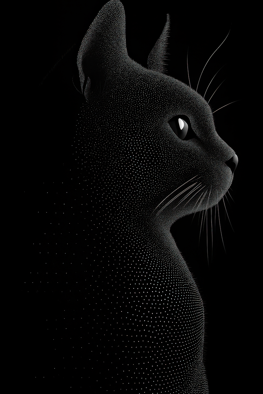 Potret Kucing Seni Pointilisme - Gambar gratis di Pixabay