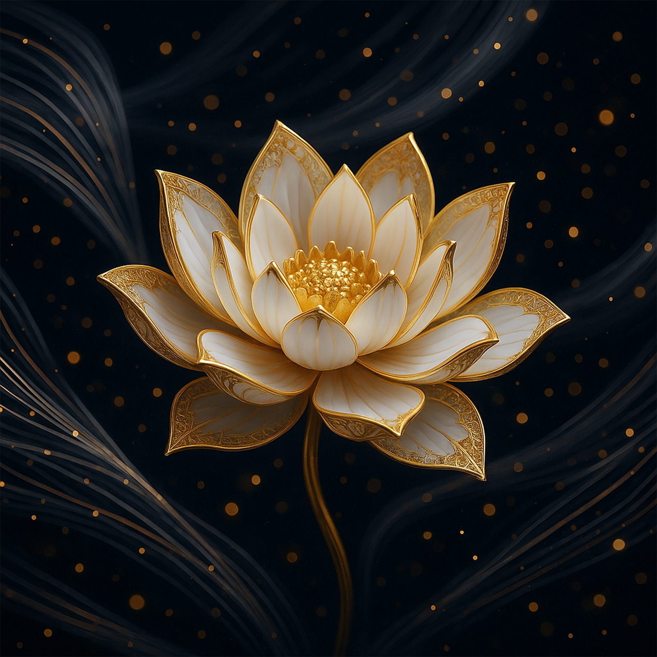 Download Golden Lotus, Luxury Flower, Spiritual Art. Royalty-Free Stock ...