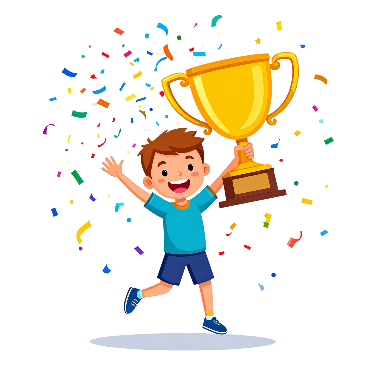 Download Winner Trophy, Cartoon Trophy, Confetti. Royalty-Free Stock ...