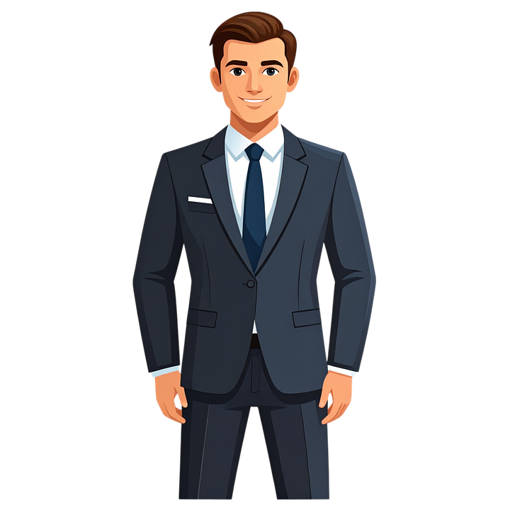 Download Cartoon Gentleman, Slicked-Back Hair, Sharp Suit. Royalty-Free ...