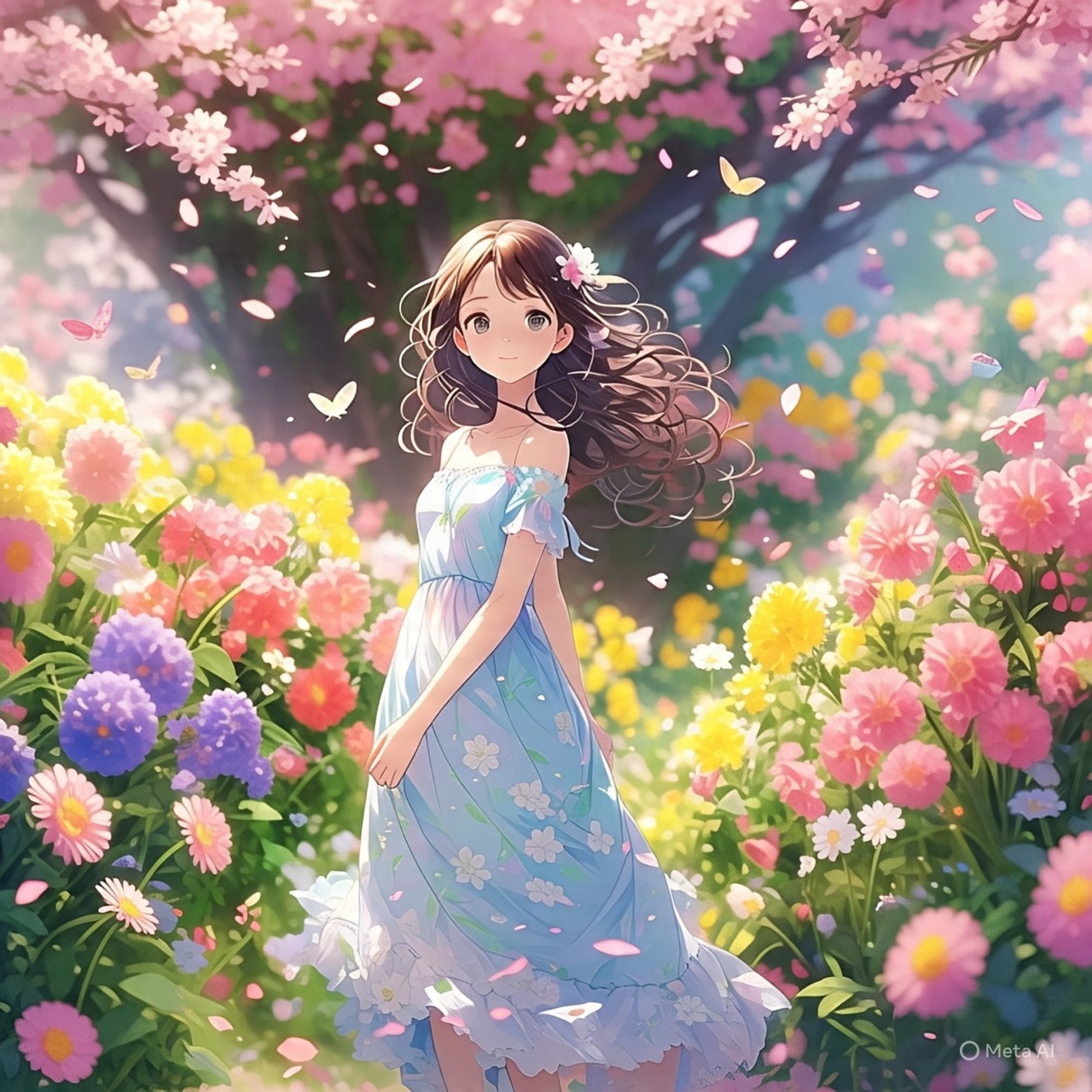 Download Anime Girl, Anime, Flower Princess. Royalty-Free Stock ...