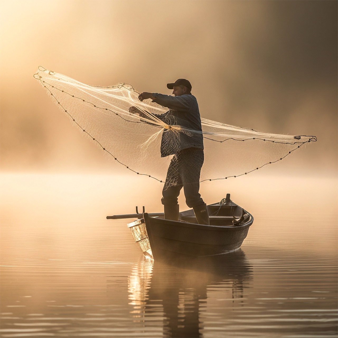 Download Fisherman, Fishing, Landscape. Royalty-Free Stock Illustration ...