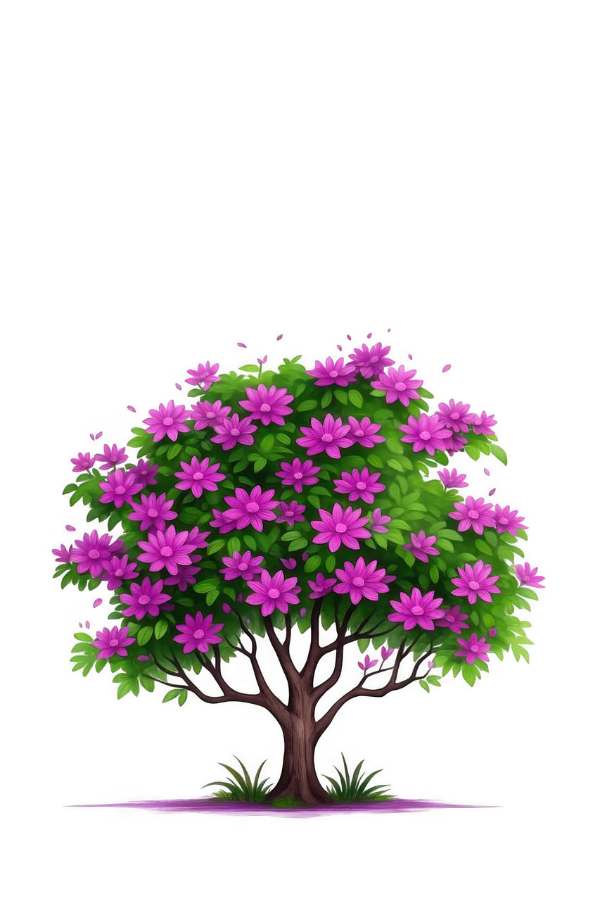 Download Pink Blossom Tree, Cartoon Tree, Spring Illustration. Royalty ...