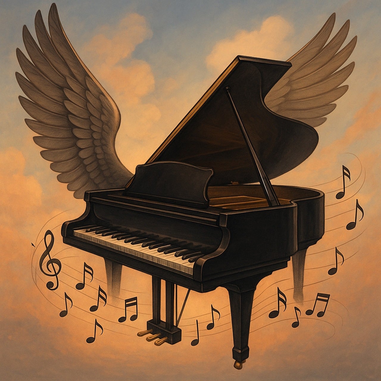 Download Piano, Wings, Music. Royalty-Free Stock Illustration Image ...