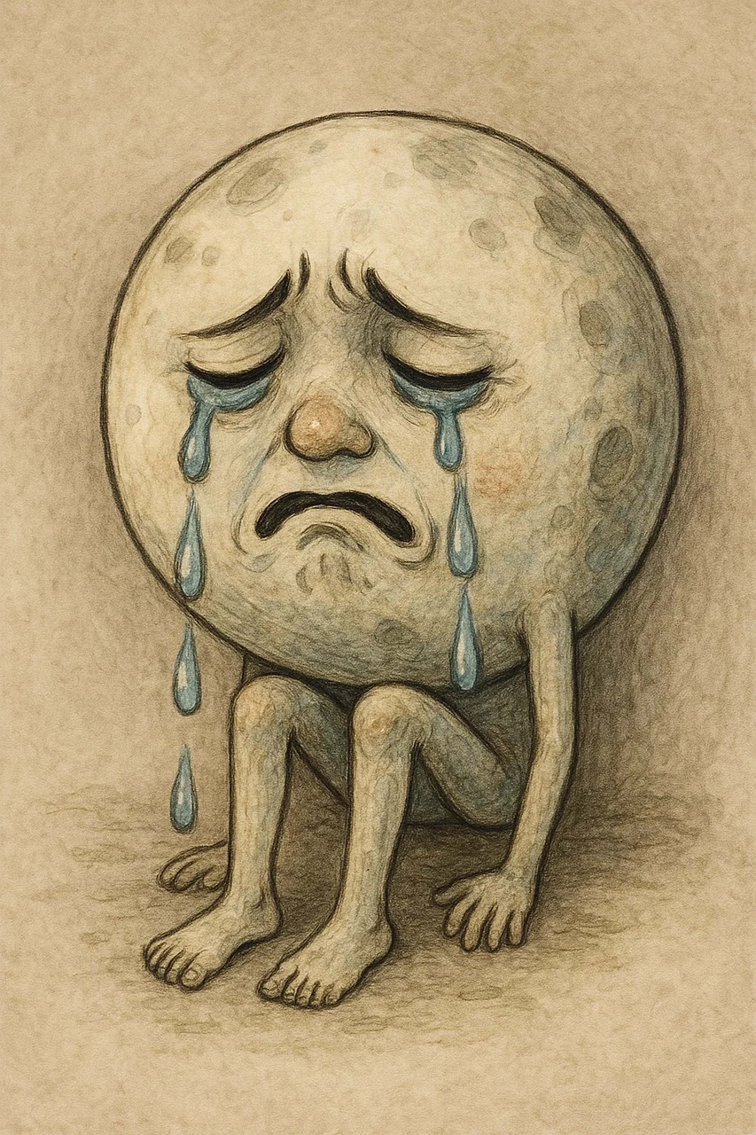 Download Crying, Moon, Tears. Royalty-Free Stock Illustration Image ...