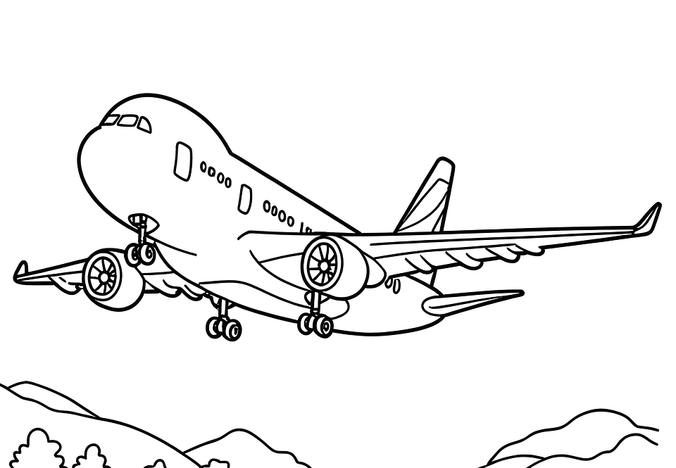 Download Airplane, Drawing, Coloring Page. Royalty-Free Stock ...