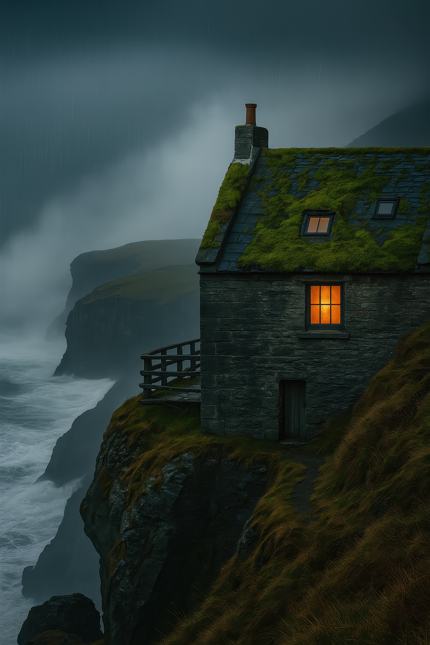 Download Moss Roof, Old House, Cliff Edge. Royalty-Free Stock Illustration Image - Pixabay