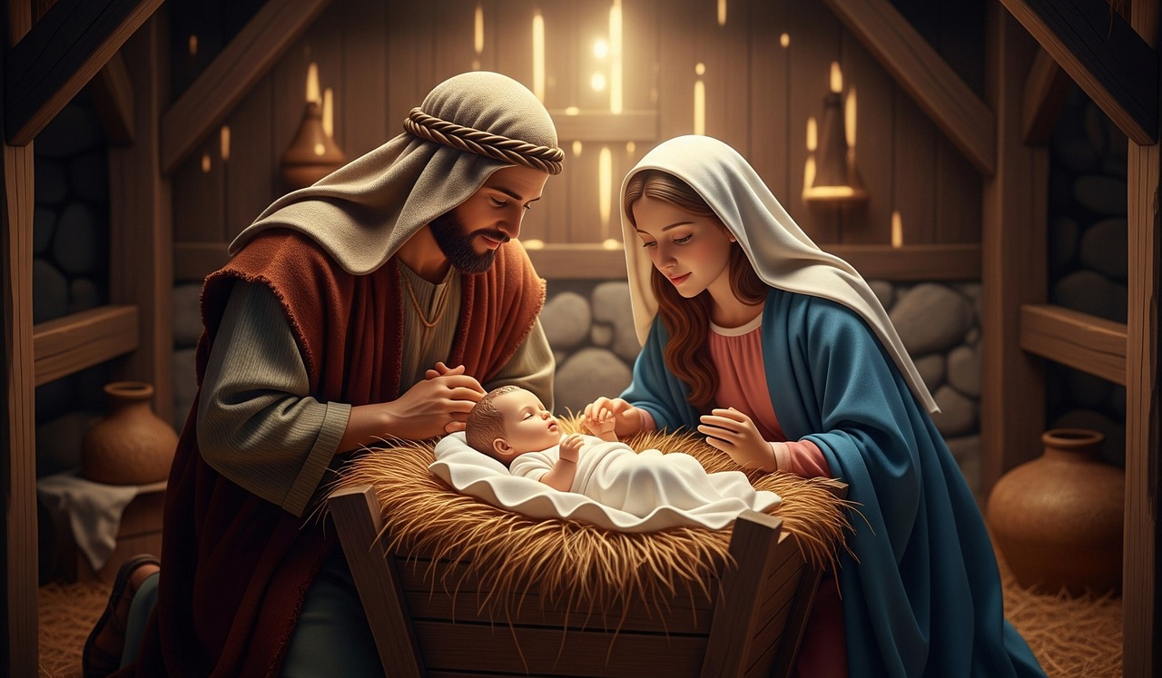Download Baby Jesus, Joseph, Mary. Royalty-Free Stock Illustration ...