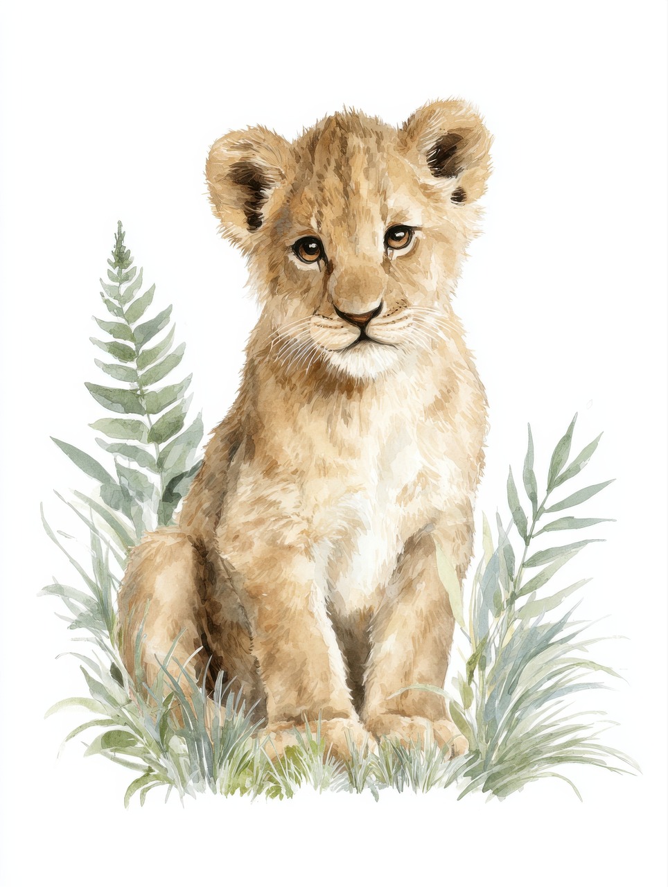 Download Lion, Cub, Watercolor. Royalty-Free Stock Illustration Image ...