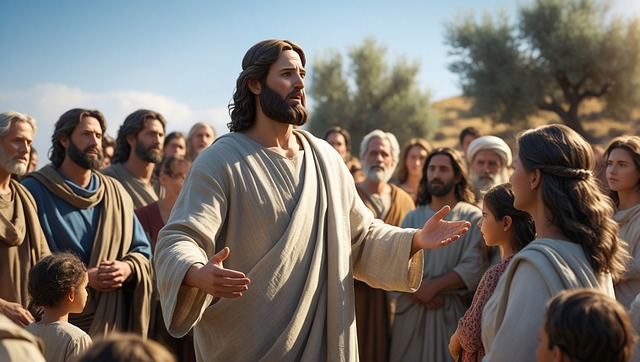 Download People Listen To Jesus Preaching, Jesus Preaching, Jesus Of ...