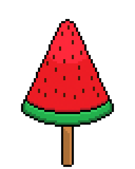 Pixel Art Watermelon Popsicle - Imagen gratis en Pixabay