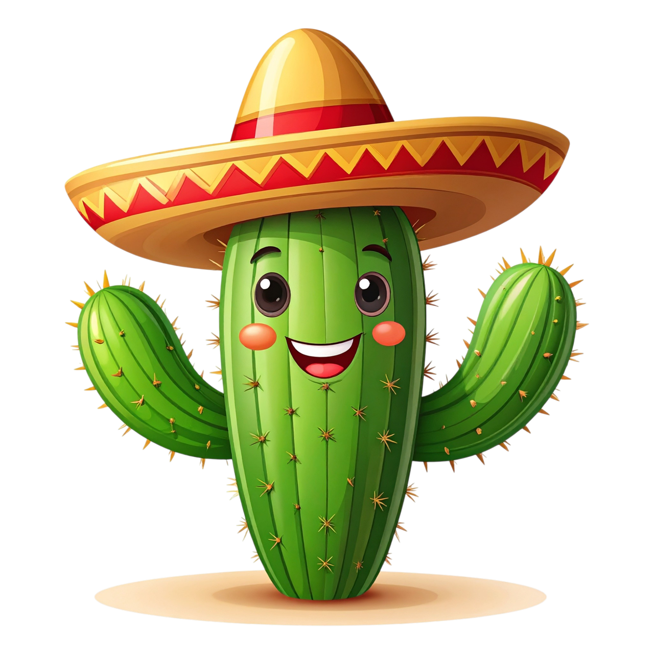 Download Cartoon Cactus, Smiling Cactus, Cactus With Sombrero. Royalty ...