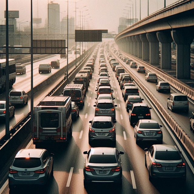 Download Cinematic Photography, Traffic Jam, Busy Highway. Royalty-Free Stock Illustration Image ...