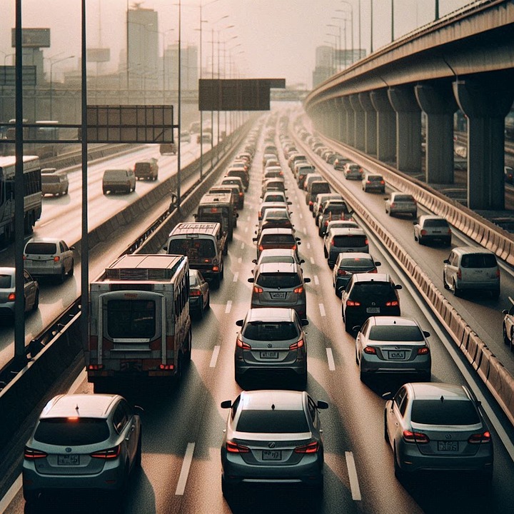 Download Cinematic Photography, Traffic Jam, Busy Highway. Royalty-Free ...