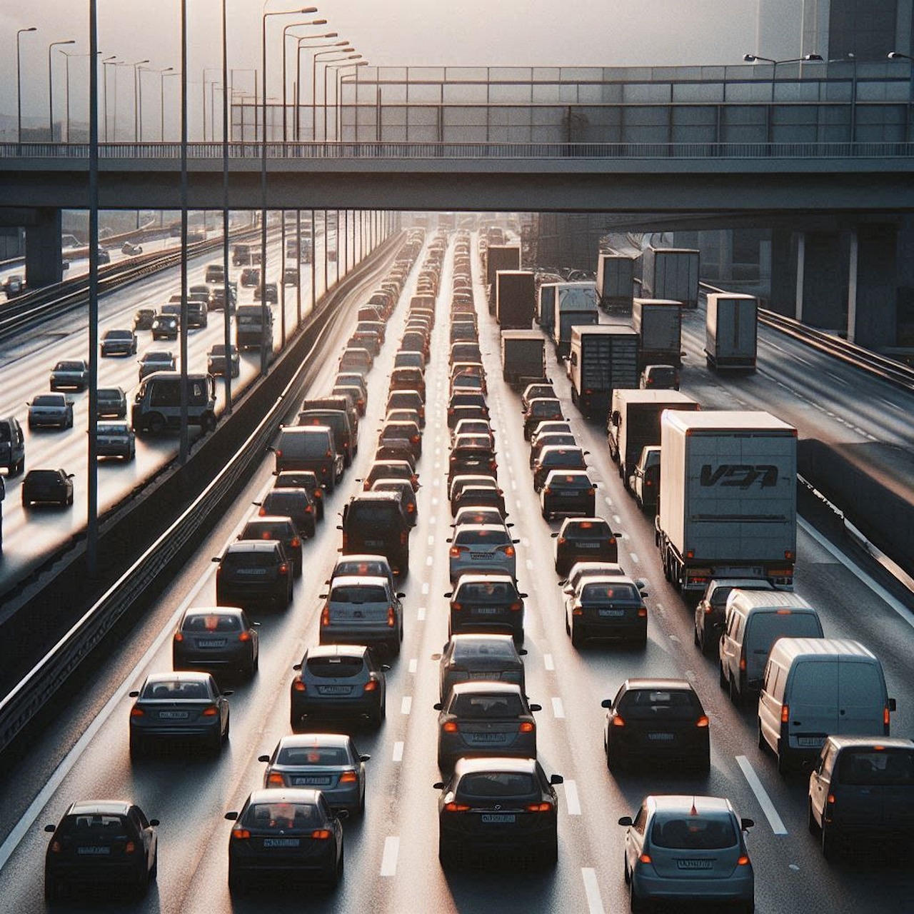 Download Cinematic Photography, Traffic Jam, Busy Highway. Royalty-Free ...