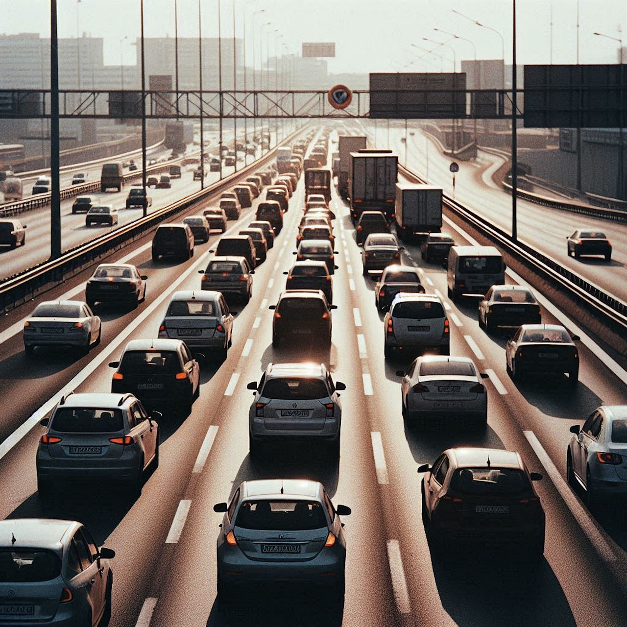 Download Cinematic Photography, Traffic Jam, Busy Highway. Royalty-Free ...