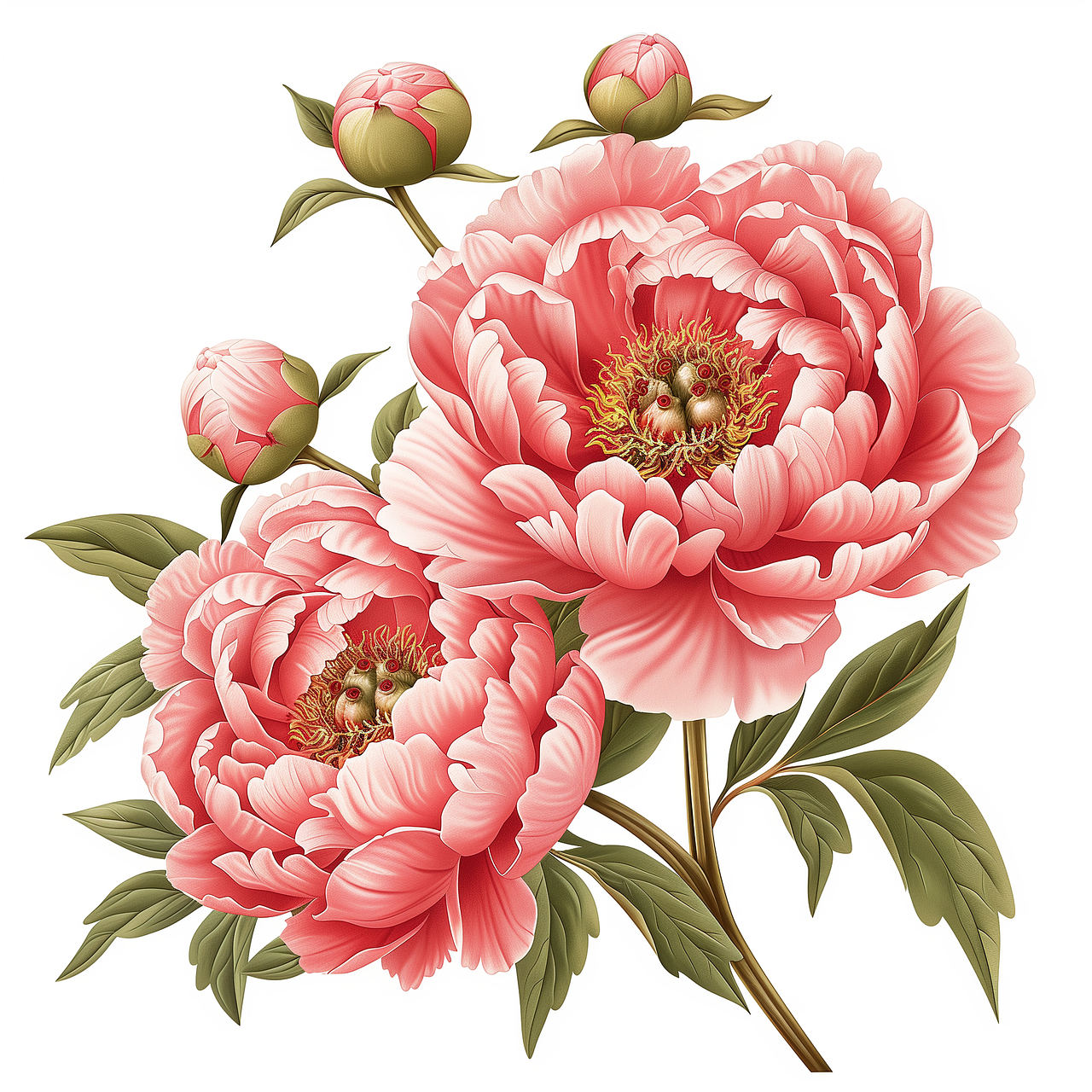 Download Ai Generated, Floral, Peonies. Royalty-Free Stock Illustration ...