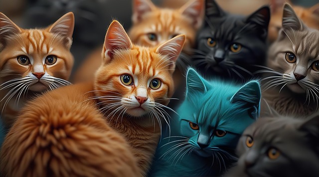 Download Cats, Group Of Cats, Multi-Colored Cats. Royalty-Free Stock ...