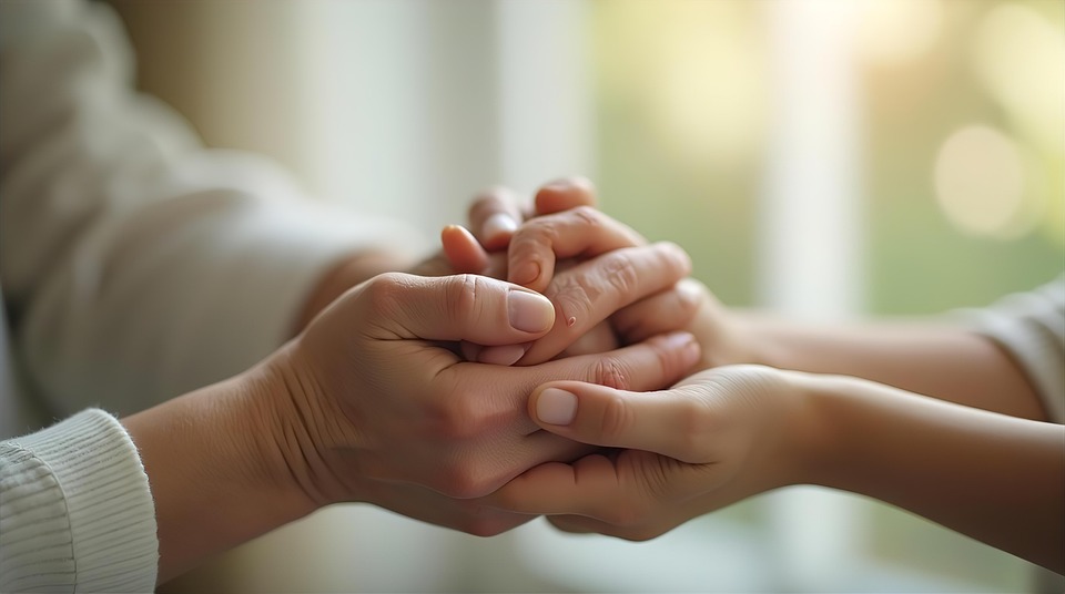 Download Hand Holding Together, Supportive Touch, Caring Hands. Royalty ...