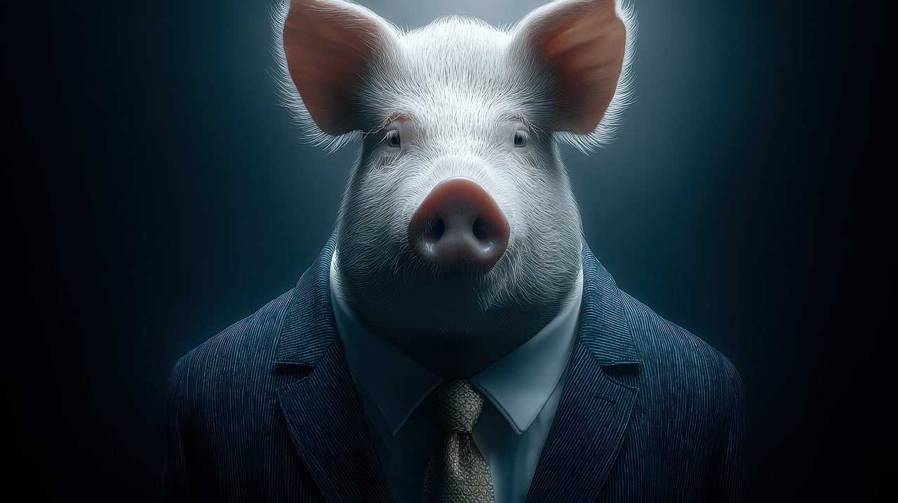 Download Pig, Business Suit, Dark Background. Royalty-Free Stock ...