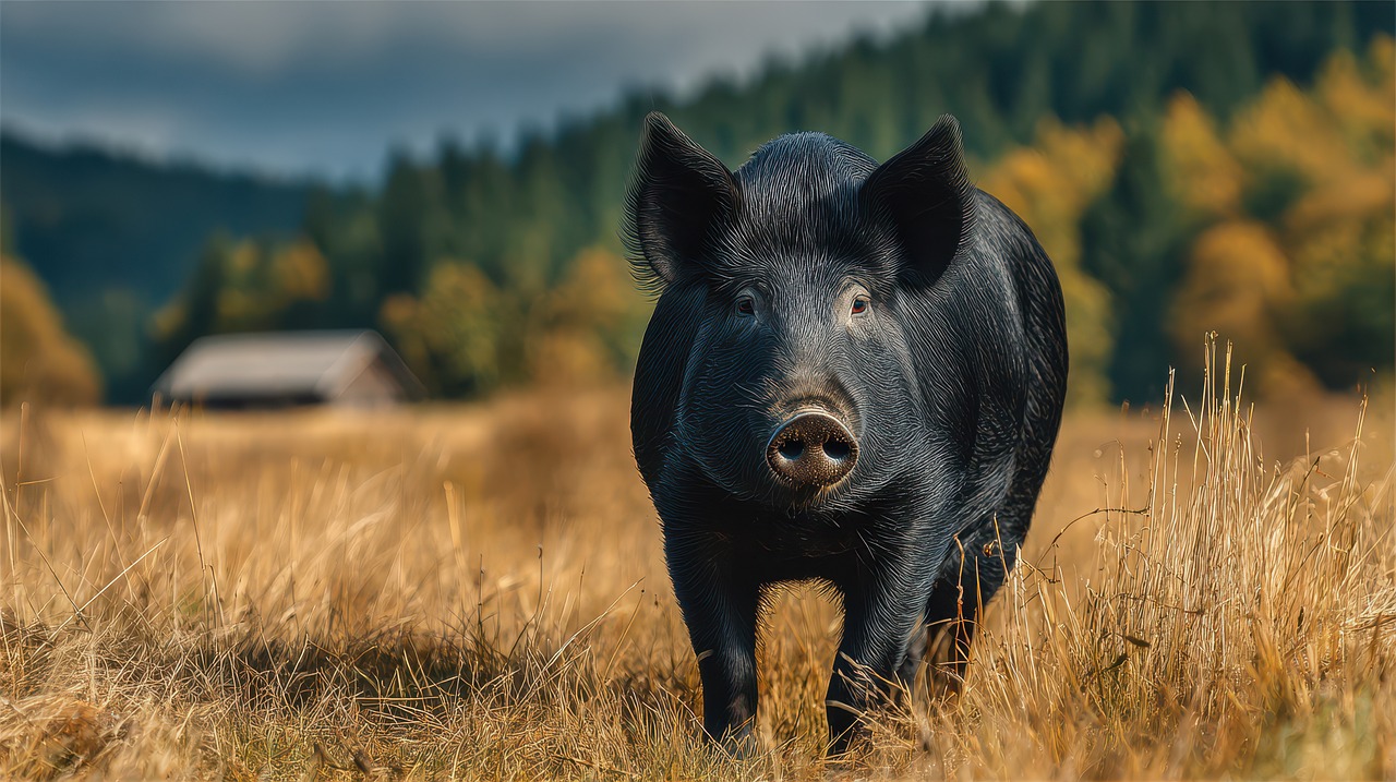 Download Pig, Black Pig, Autumn. Royalty-Free Stock Illustration Image ...