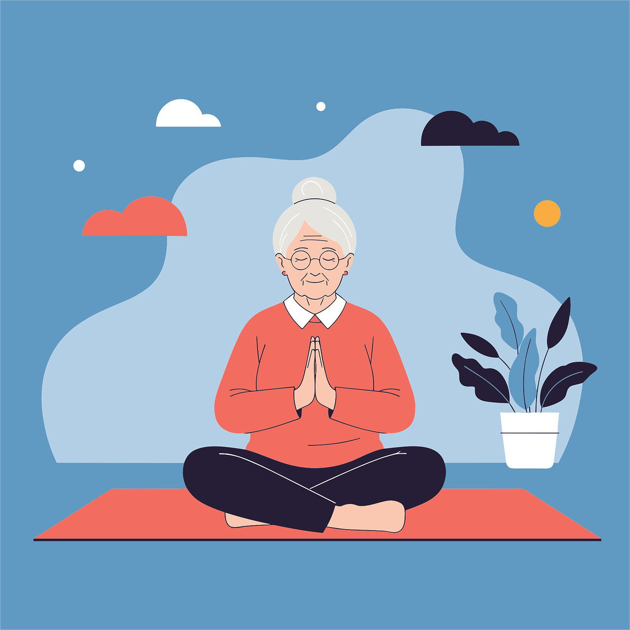 Download Meditation, Yoga, Mindfulness. Royalty-Free Vector Graphic ...
