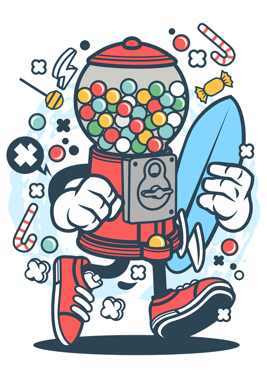 Download Candy Machine T-Shirt, Surfer T-Shirt Design, Graphic Tee ...