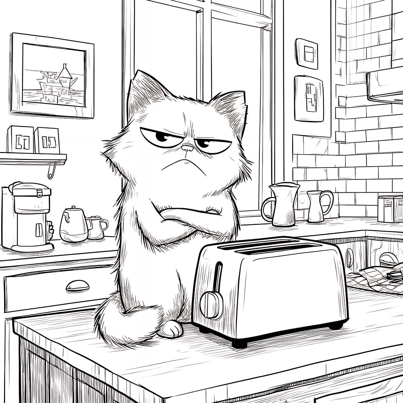 Download Cat, Grumpy, Angry. Royalty-Free Stock Illustration Image ...