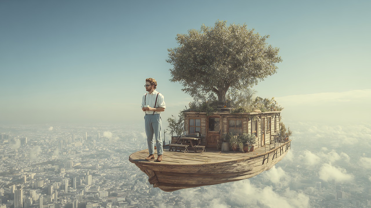 Download Ai Generated Surreal Floating Royalty Free Stock Illustration Image Pixabay