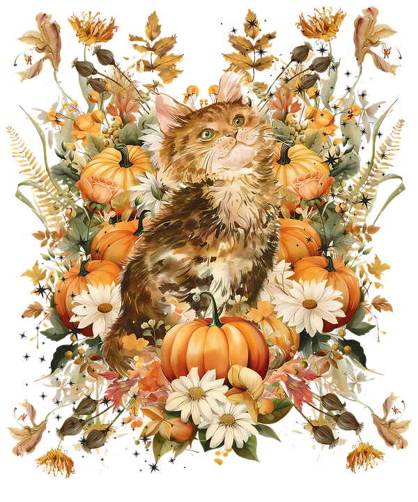 Download Cottagecore Cat Pumpkin, Cat Pumpkin, Cat. Royalty-Free Stock ...