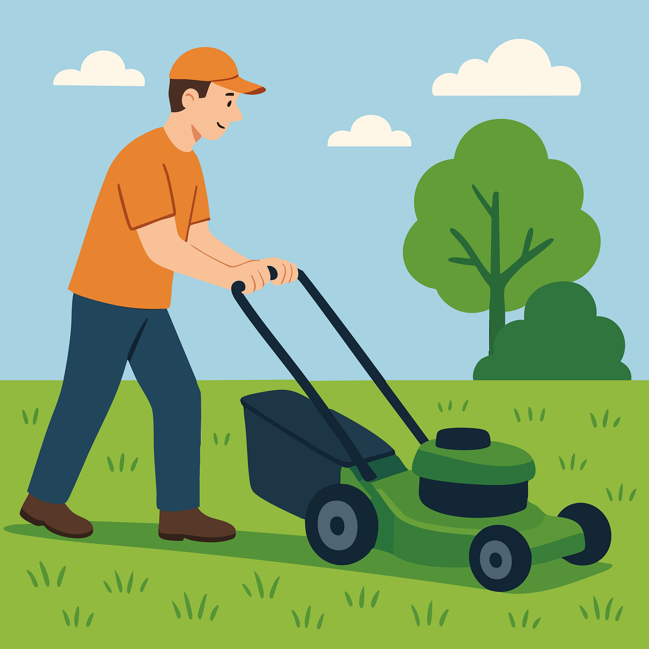Download Lawn Mower, Garden Maintenance, Gardening. Royalty-Free Vector ...